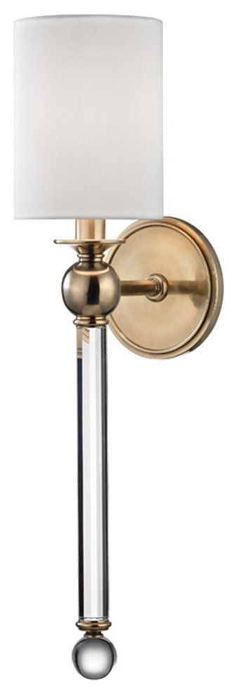 Hudson Valley Gordon 1 Light Wall Sconce, Aged Brass - Transitional ...