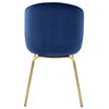 Chuchip Side Chair, Set-2, Blue Velvet and Gold - Midcentury - Dining ...
