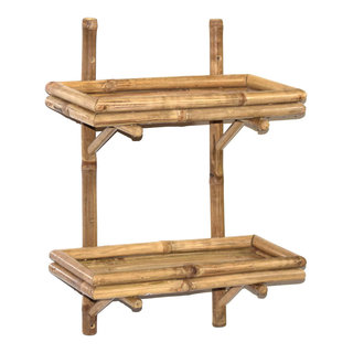 2-Tier Bamboo Wall Shelf - Asian - Display And Wall Shelves - by ...