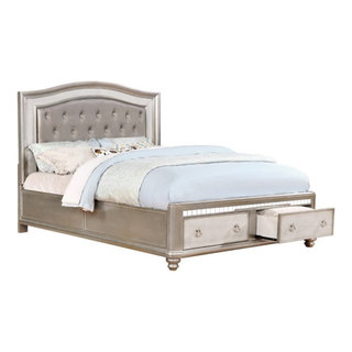 Coaster 2-Drawer Contemporary Wood King Platform Bed in Metallic ...