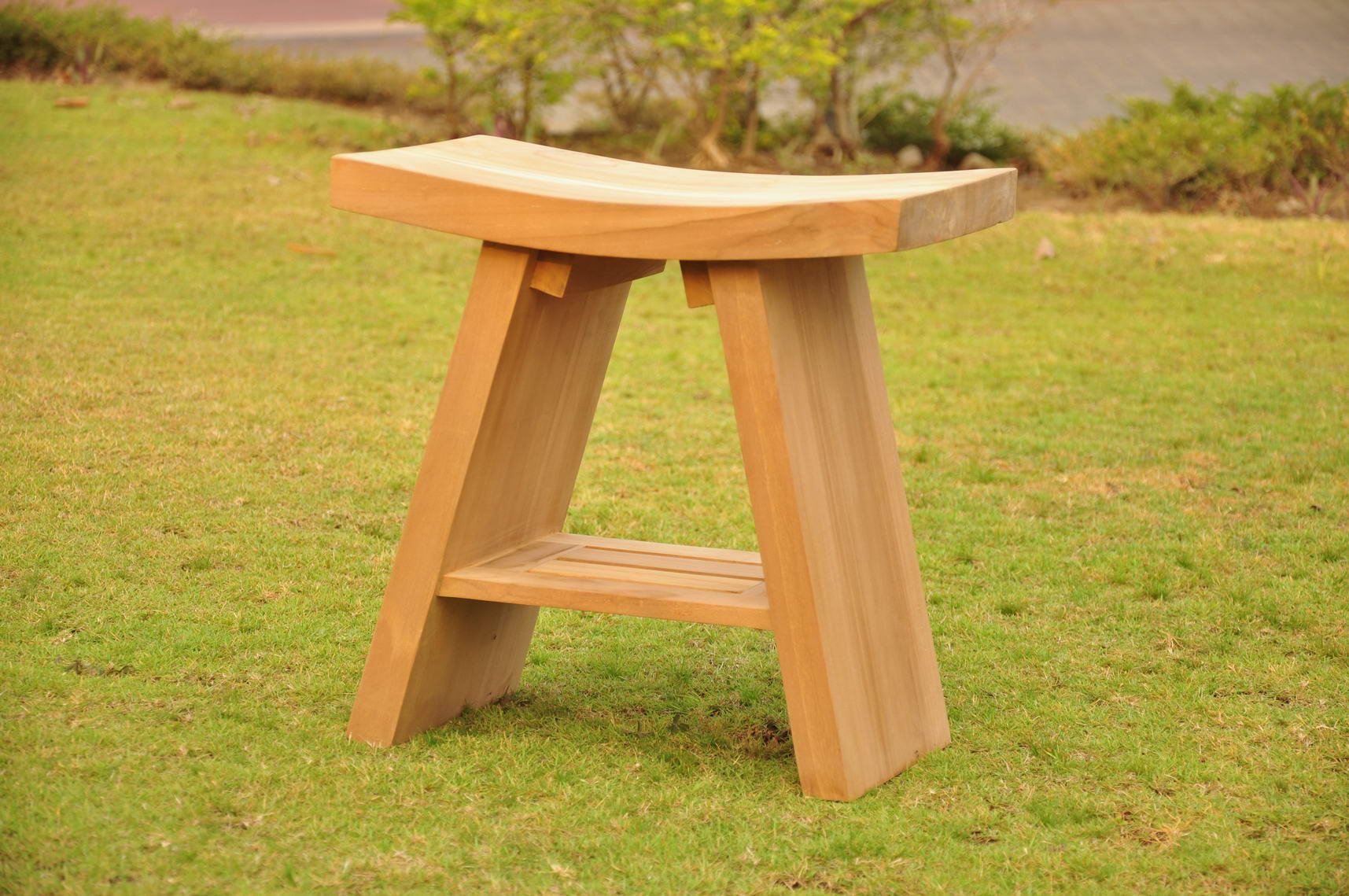 Asian Teak Shower Stool - Contemporary - Shower Benches & Seats - by ...