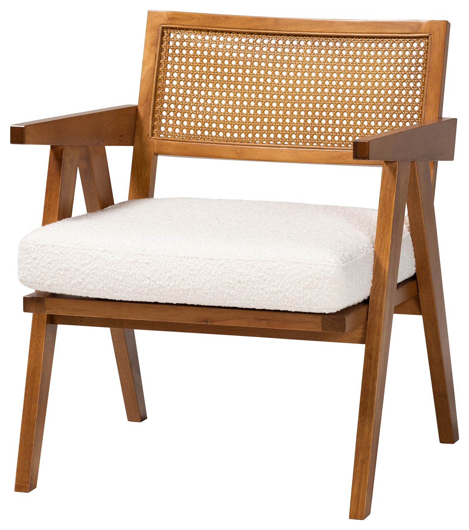 Gloria Cream Boucle Fabric Armchair - Tropical - Armchairs And Accent ...