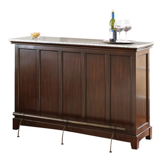 Newbury Bar Unit With Foot Rail, Bar Height - Transitional - Indoor Pub ...