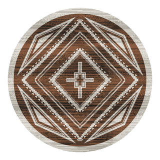 Rim Shot, Brown, 8' Round, 8' Round - Southwestern - Area Rugs - by ...