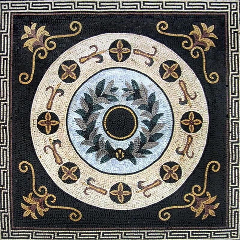 Greco-Roman Floral Panel, Apollo, 47" x 47" - Mediterranean - Tile ...