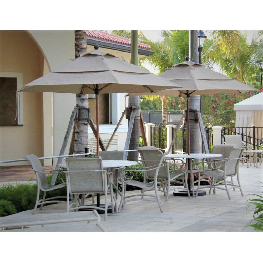 San Marco 6 Rib .750 11' Hexagon Market Umbrella, Black - Contemporary ...