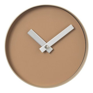 Blomus Rim Wall Clock 8In Tan Face with Nomad, Khaki Rim - Transitional ...