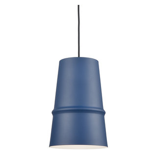 Castor Single Lamp Pendant, Indigo Blue, 8"Dx12"H, 8"Dx12"H ...