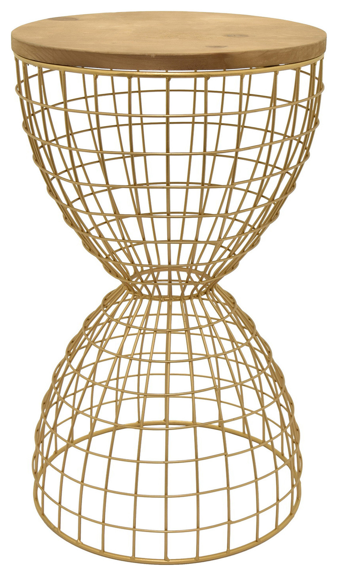 Plutus Brands Metal Side Table With Wood Top, Gold Metal - Contemporary ...