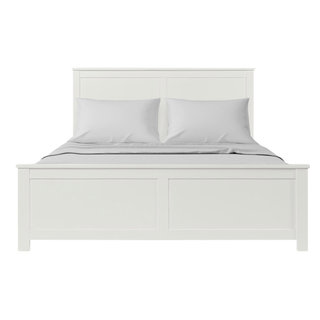 Winston Wooden Platform Bed, White - Transitional - Panel Beds - by ...