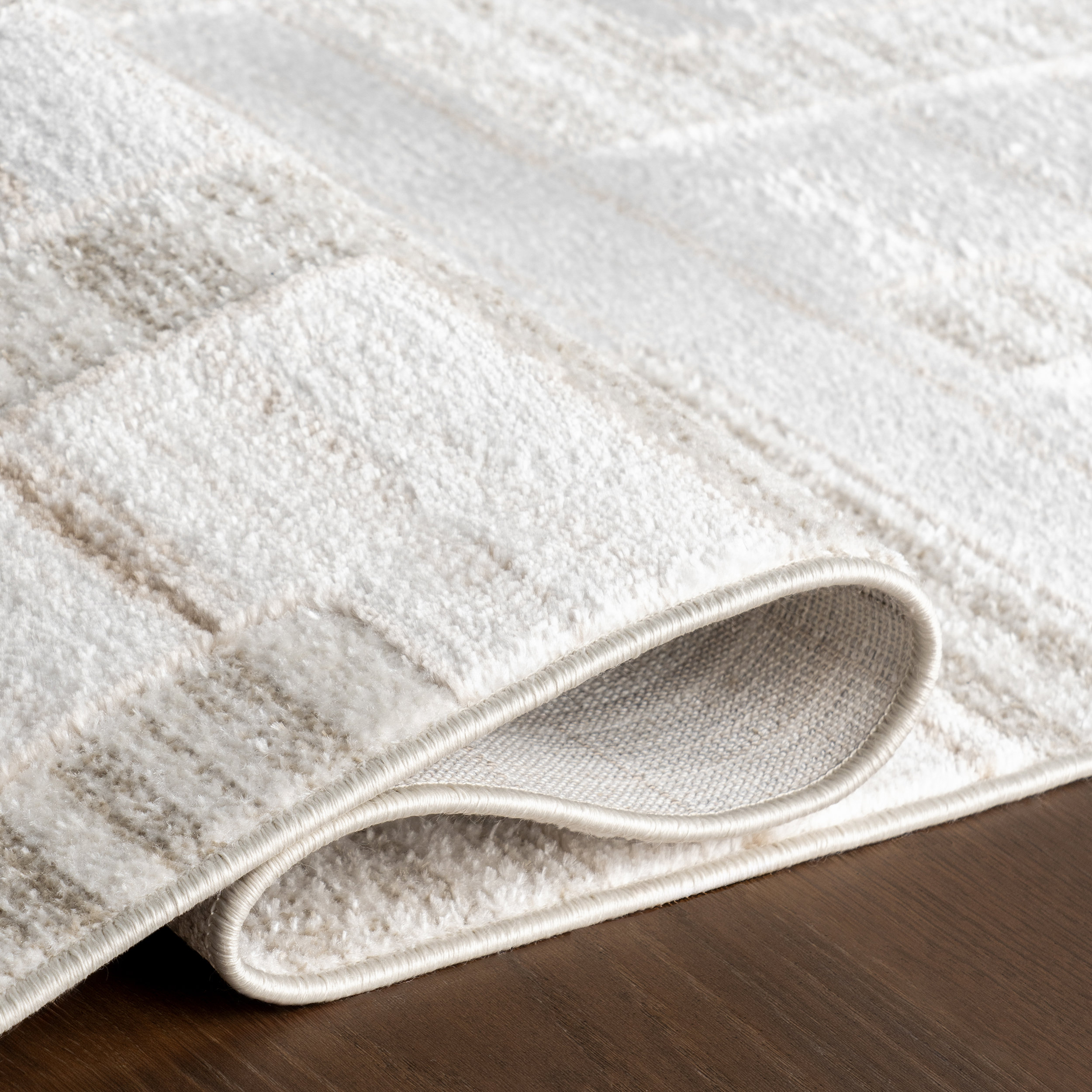 Nuloom Cailin Modern Geometric Washable Rug, Ivory, 4' x 6 ...