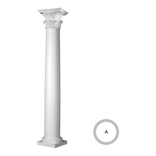 Endura-Stone Tapered Column, Smooth Paint-Grade, Tuscan Base, 8 ...