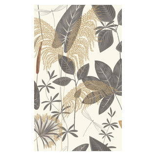 Mix Tropical Leaves Textured Wallpaper, Sample - Tropical - Wallpaper ...