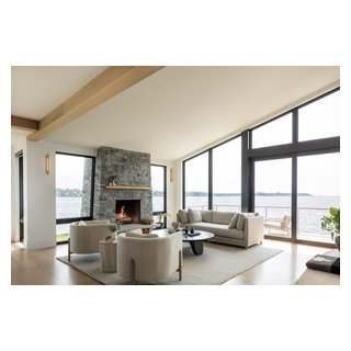 Harpswell Home - Beach Style - Living Room - Portland Maine - by Wright-Ryan Homes | Houzz