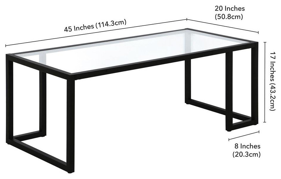 Oscar 45'' Wide Rectangular Coffee Table in Blackened Bronze ...