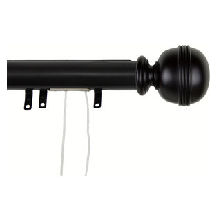 Owen Decorative Traverse Rod With Sliders 30"-48" Black, 48-84 ...