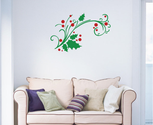 Christmas Mistletoe Vinyl Wall Decal ChristmasMistletoeUScolor002, 12 ...