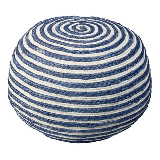 Seafaring Navy Pouf - Scandinavian - Floor Pillows And Poufs - by LR ...