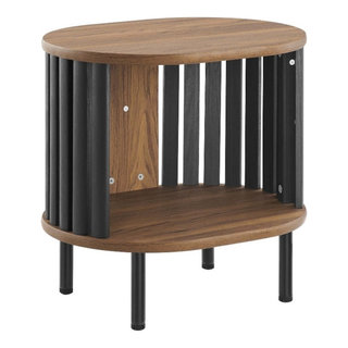 Modway Fortitude Wood Side Table with Open Center Storage in Walnut ...