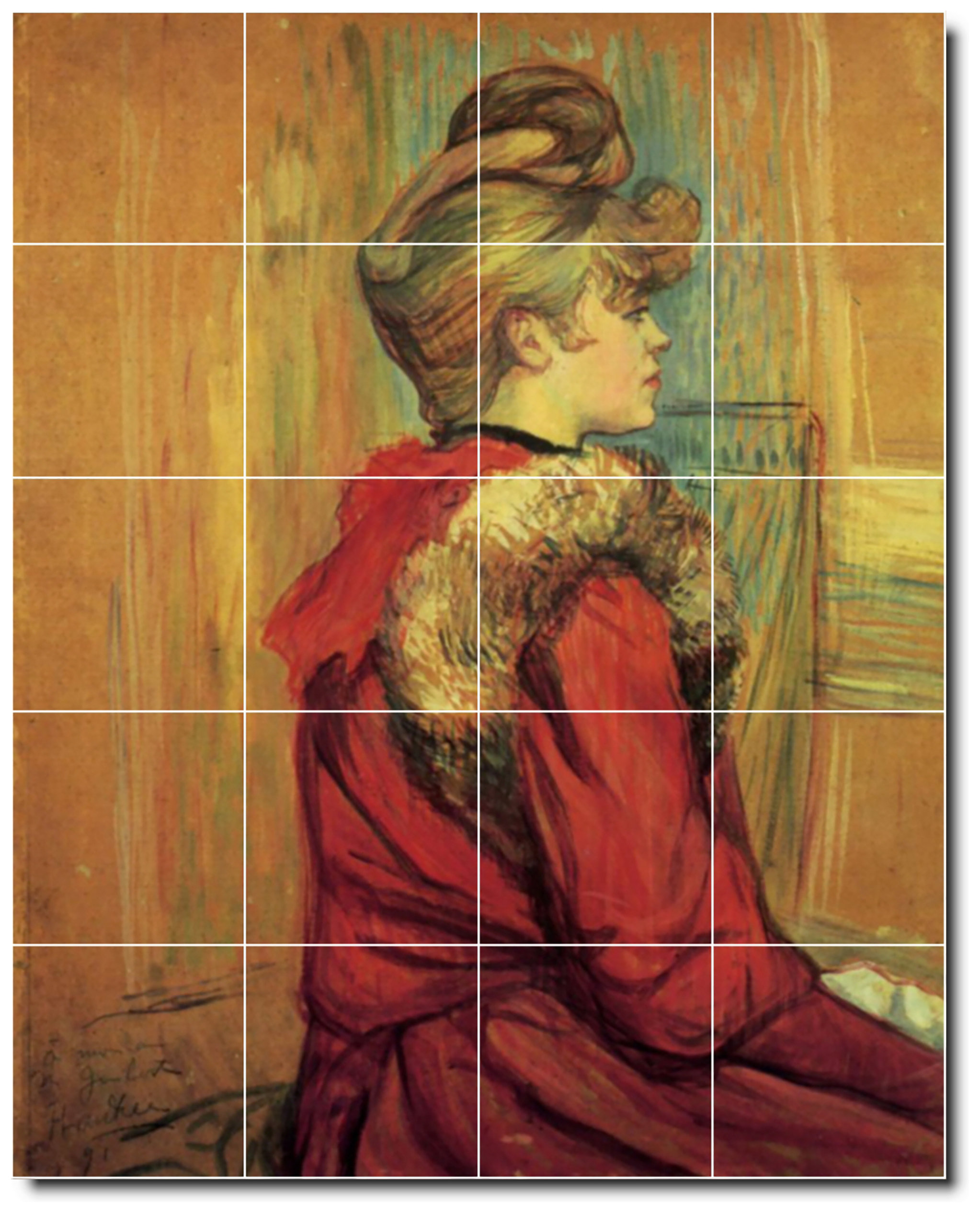 Henri Toulouse-Lautrec Women Painting Ceramic Tile Mural #118, 32" Wide ...