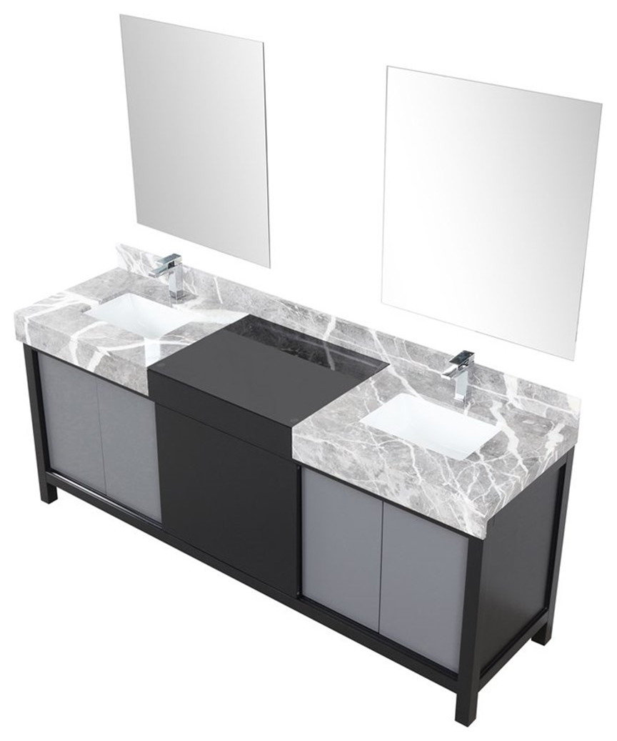 Lexora Home Zilara 36" Single Marble Top Bathroom Vanity with Mirror ...