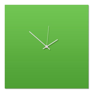 Contemporary Clock 'Greenout White Square Clock' Artistic Green Kitchen ...