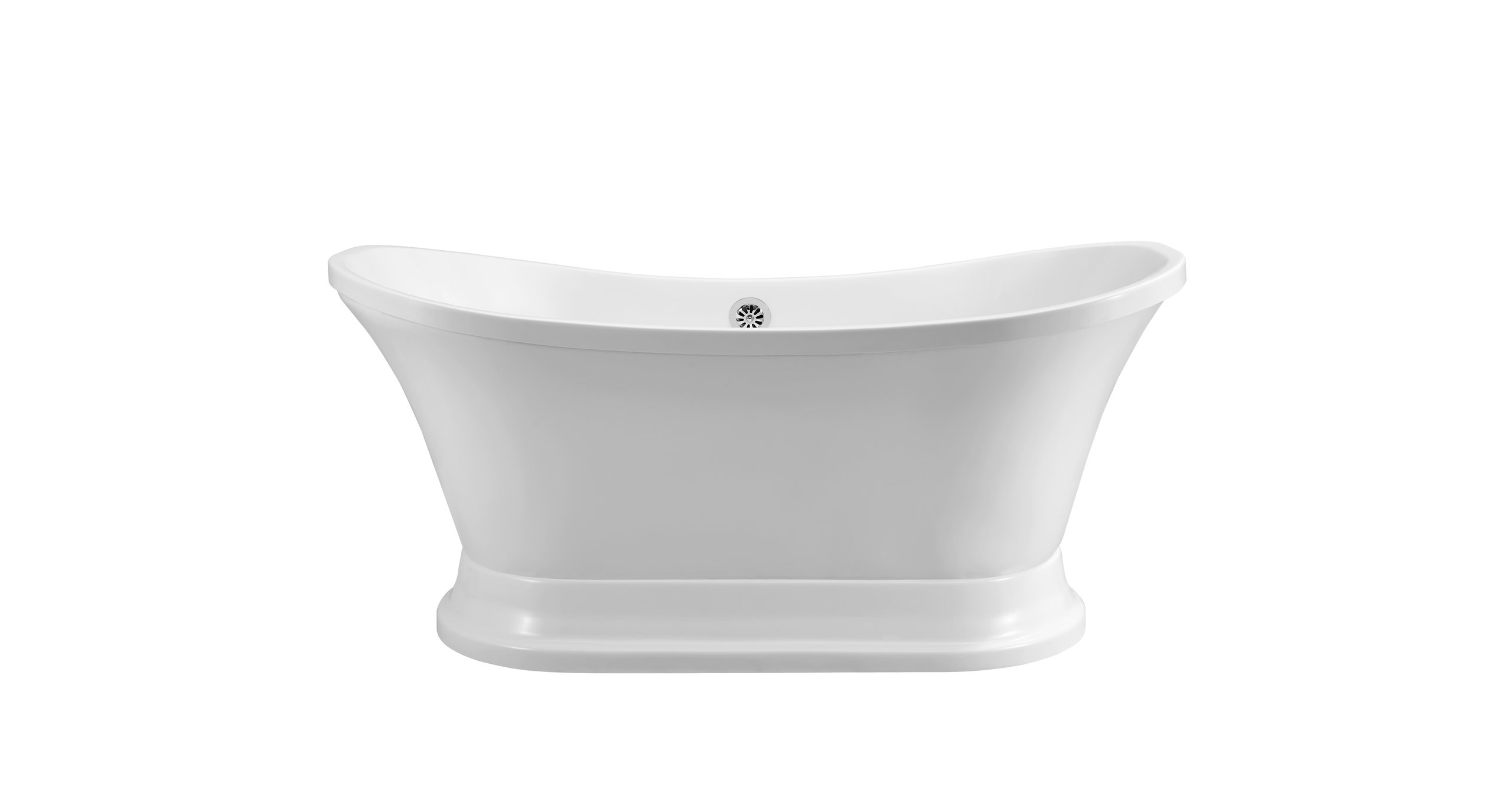 68" Streamline NPT9201CH Soaking Freestanding Tub With External Drain ...