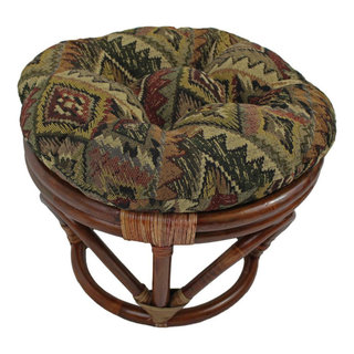 18-inch Round Tapestry Tufted Footstool Cushion - Contemporary - Area ...