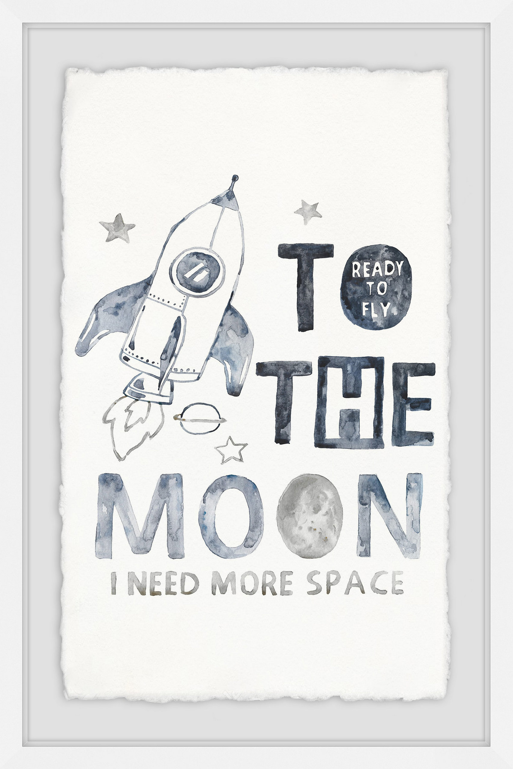 "Ready to Fly to the Moon and Space II" Framed Painting Print, 16"x24 ...
