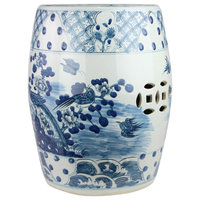 Indigo Bird Ceramic Stool - Asian - Accent And Garden Stools - by ...