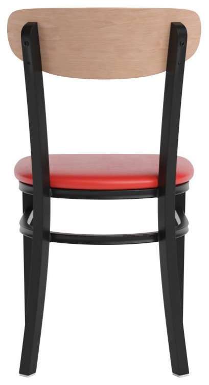 Wright Commercial Red Vinyl/Wood Back Chair - Transitional - Dining ...