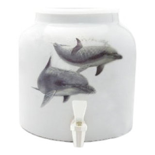 Goldwell Designs Swimming Dolphins Design Water Dispenser Crock ...