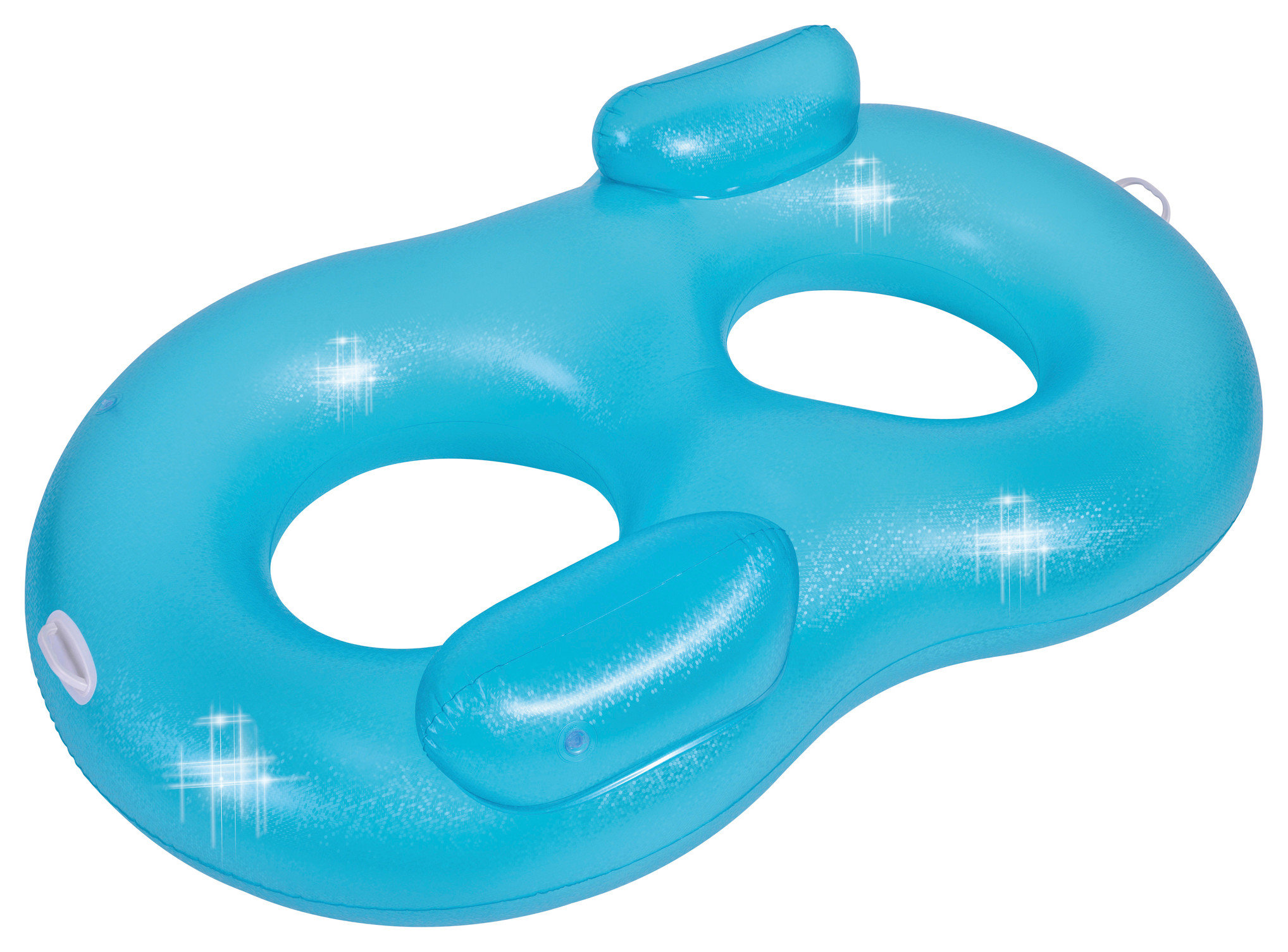 74" Blue Mosaic Inflatable Duo Water lounger - Modern - Pool Toys And ...