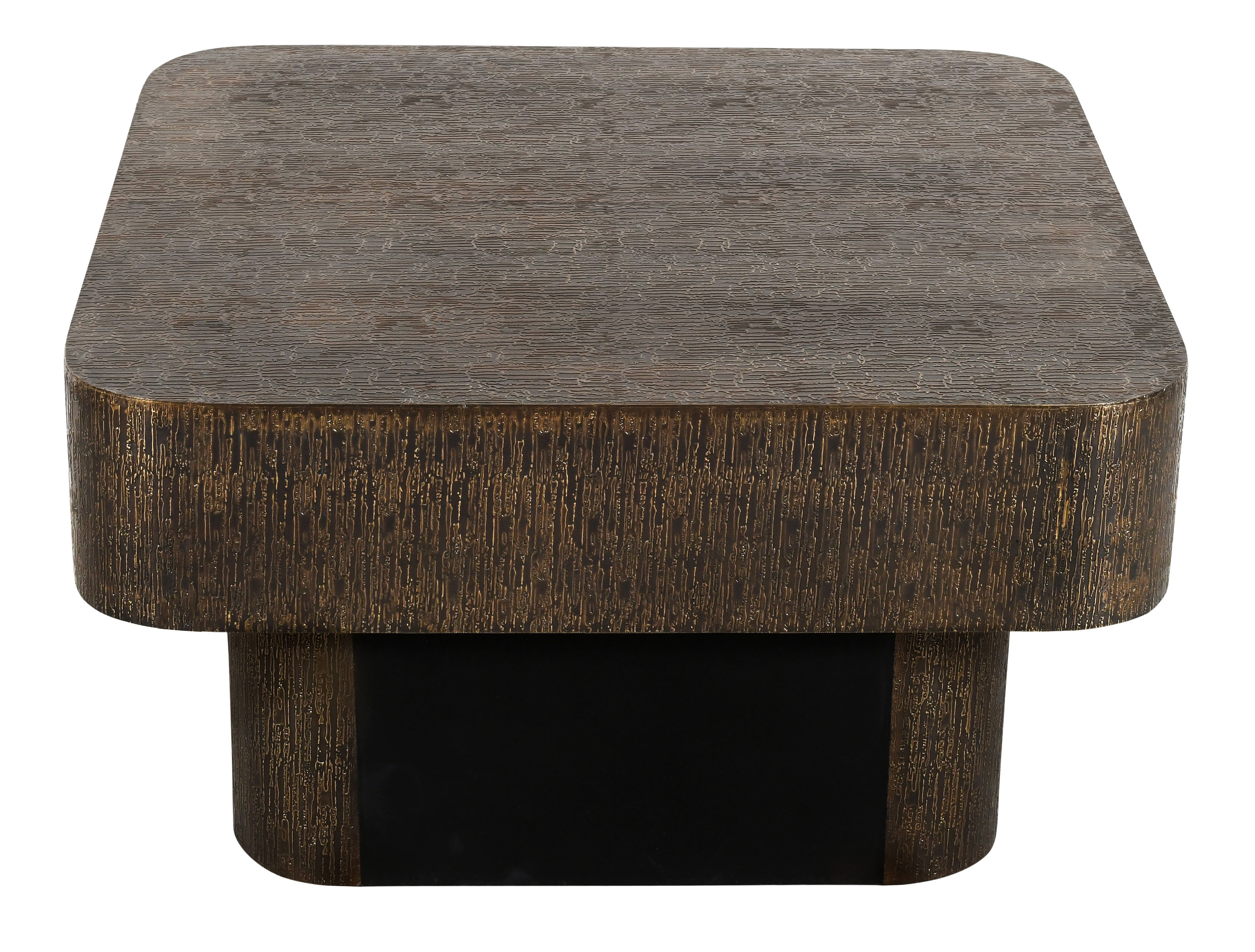 Landon Cocktail Table in Contemporary Stamped Brass Cladding on Solid ...