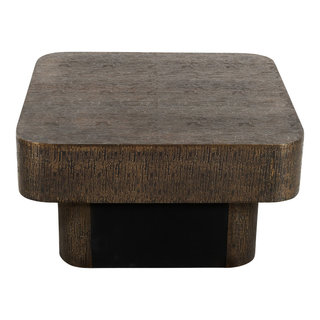 Landon Cocktail Table in Contemporary Stamped Brass Cladding on Solid ...