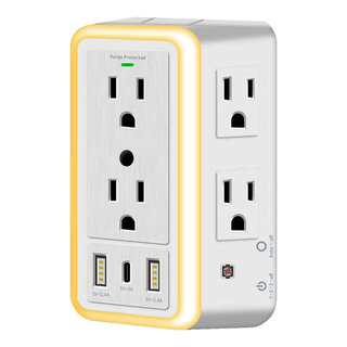 Multi Plug Outlet, Surge Protector, 6 Outlet Extender With 2 USB ...
