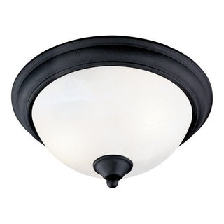 Hardware House Tuscany Flush Mount Ceiling Light, Textured Black ...