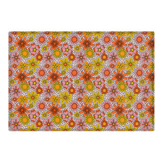 Doodle By Meg Groovy Flowers In Pink Outdoor Rug, 8'x12' - Contemporary ...