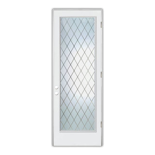Front Doors - Diamond Grid Frosted Glass Design - 30" x 80" - CUSTOMIZE ...
