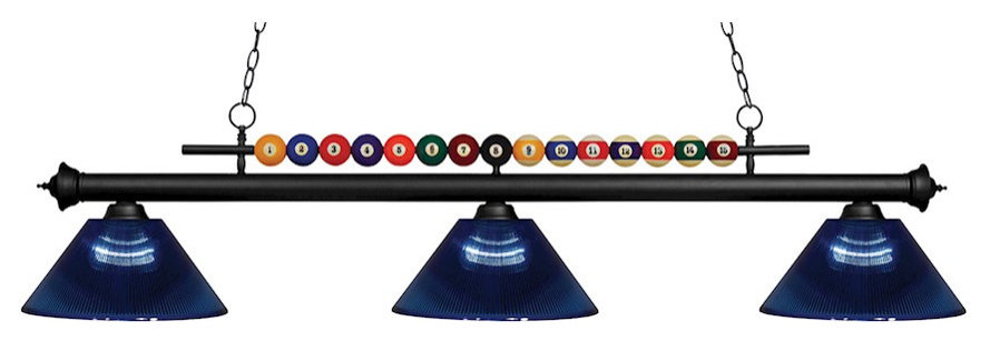 Z-Lite Shark 3-Light Billiard Light, Matte Black, Dark Blue, 170MB-ARDB ...