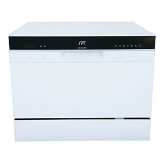 6 Place Settings White Countertop Dishwasher With Delay Start and LED ...