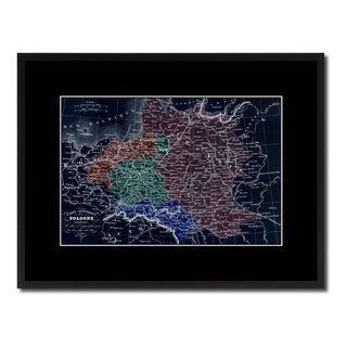 Poland Prussia Germany Vintage Vivid Color Map Canvas, 16"x21 ...