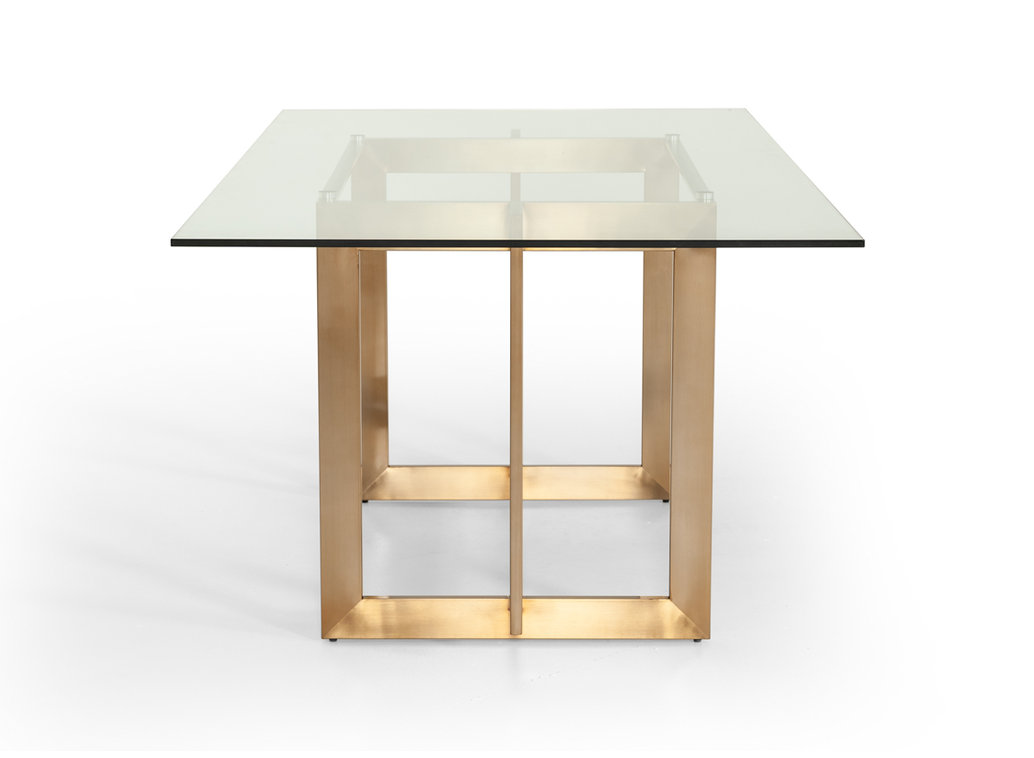 Modrest Keaton Modern Glass and Brass Dining Table - Contemporary ...