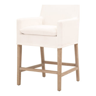 Drake Slipcover Counter Stool LiveSmart Peyton-Pearl, Natural Gray Oak ...
