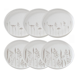 6 Piece Meadow Flower Plate Set, 0 3/4 L x 8 1/4 W x 8 1/4 H inches ...