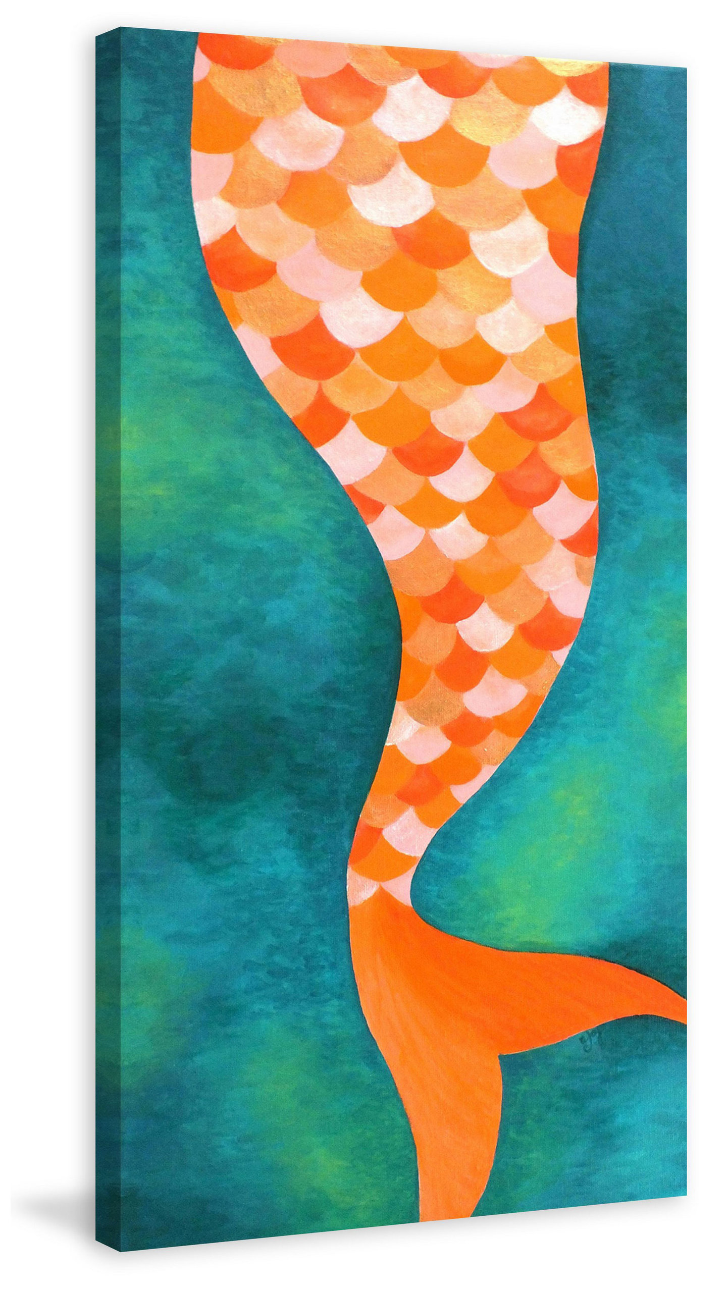 Marmont Hill, "Mermaid Tail" by Nicola Joyner Painting Print on Wrapped ...