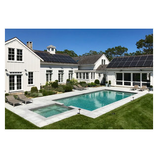 French Grey Pebble Sheen w/ Rodio Tile and Grey Granite Patio - Beach ...