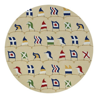 Couristan 68526486710710N 7'10"x7"10" Nautical Flags Round Area Rug, 7 ...