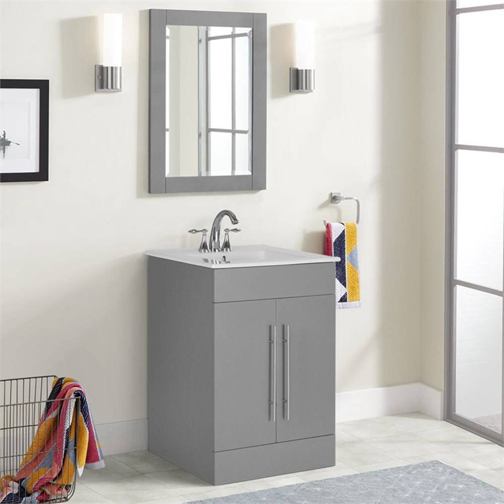 Saint Birch 24" Modern Plastic Bathroom Vanity with Top and Sink in ...