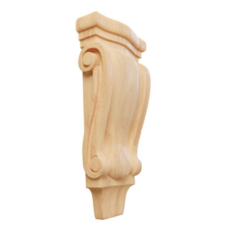 Small Fig Leaf Corbel, Maple, 2 5/8"Wx3 3/4"Dx6 5/8"H, 4-Pack, 4 3/4 ...